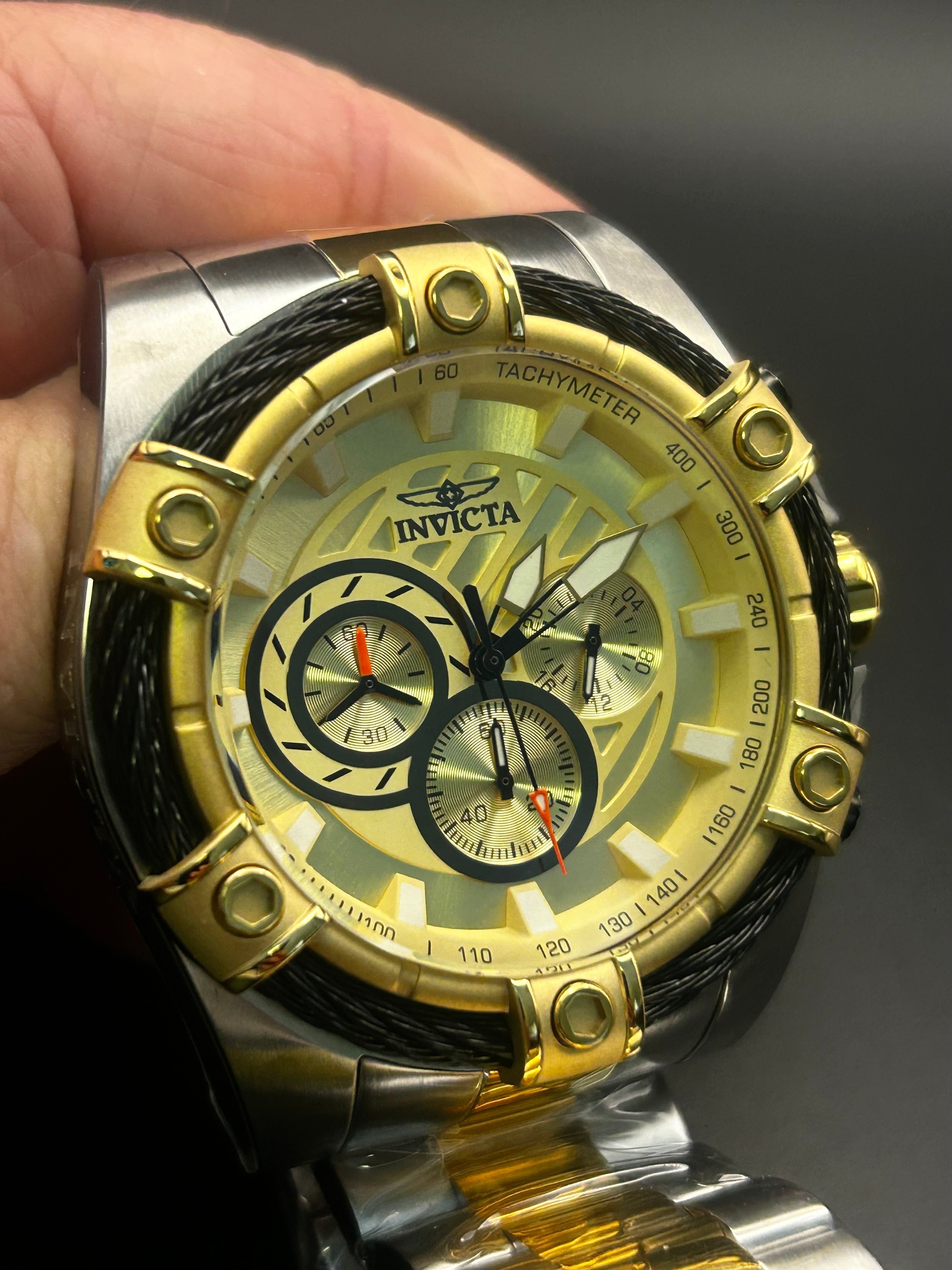 Invicta Bolt Ace 25518 Chronograph Watch Two-Tone Gold Silver | Ocean ...